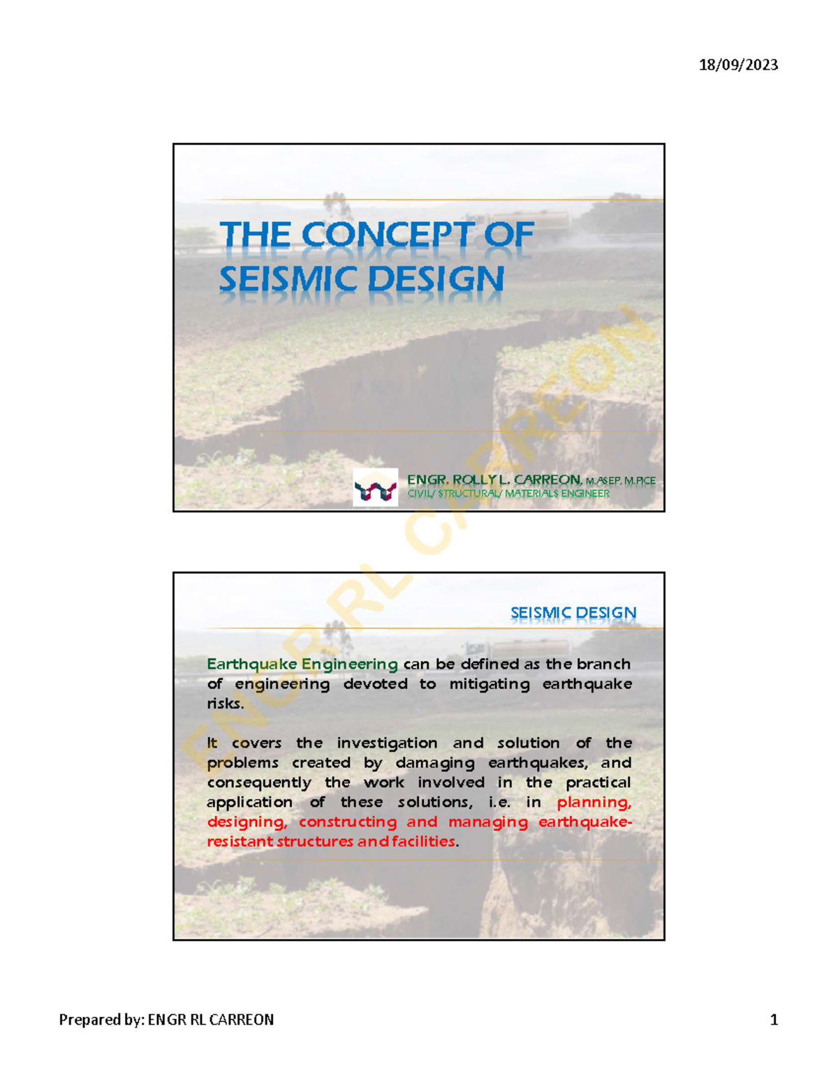 Seismic Design Concepts and Terminologies for Earthquake Engineering ...
