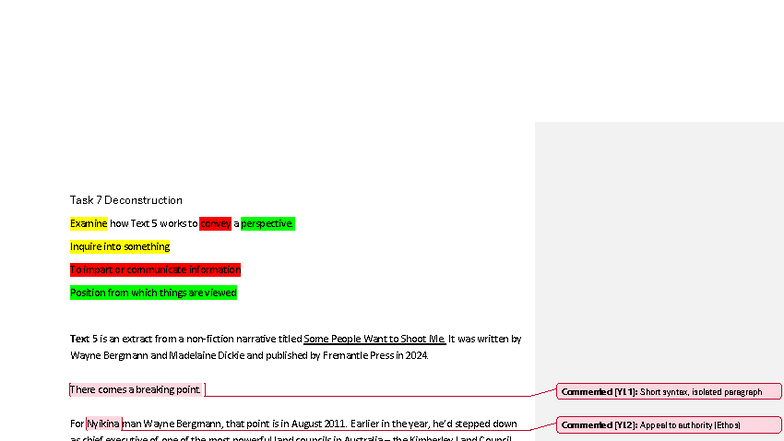 Task 7: Deconstructing Text 5 - Perspectives in Narrative Analysis ...