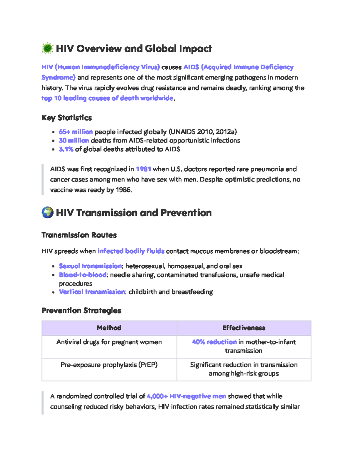 HIV Overview and Global Impact: Key Insights and Statistics - Studocu
