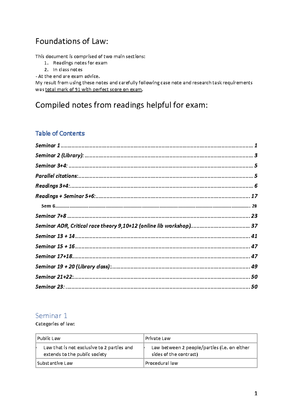 Foundations of Law: Exam Readings & Class Notes (LAW101) - Studocu