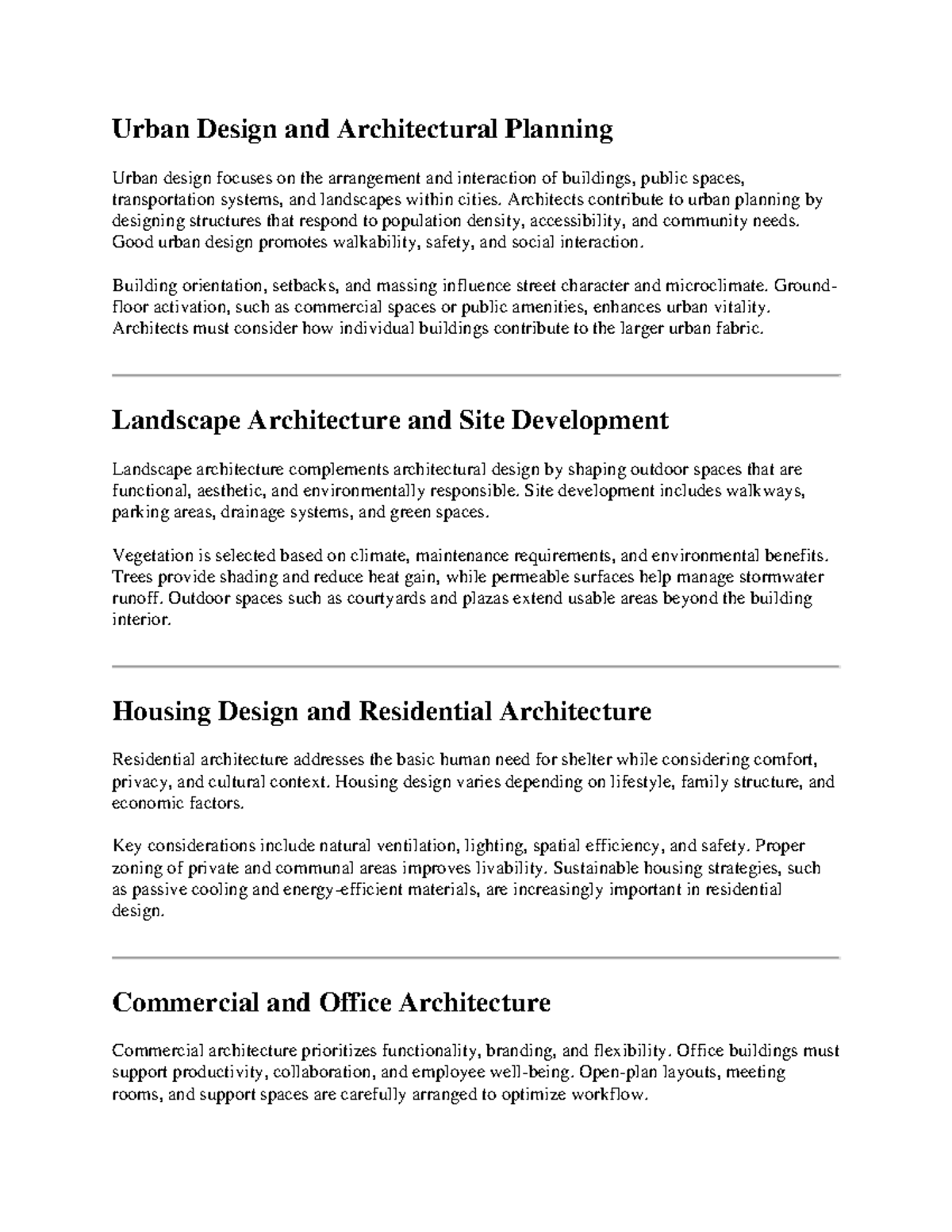 Urban Design & Architectural Planning Overview - Studocu