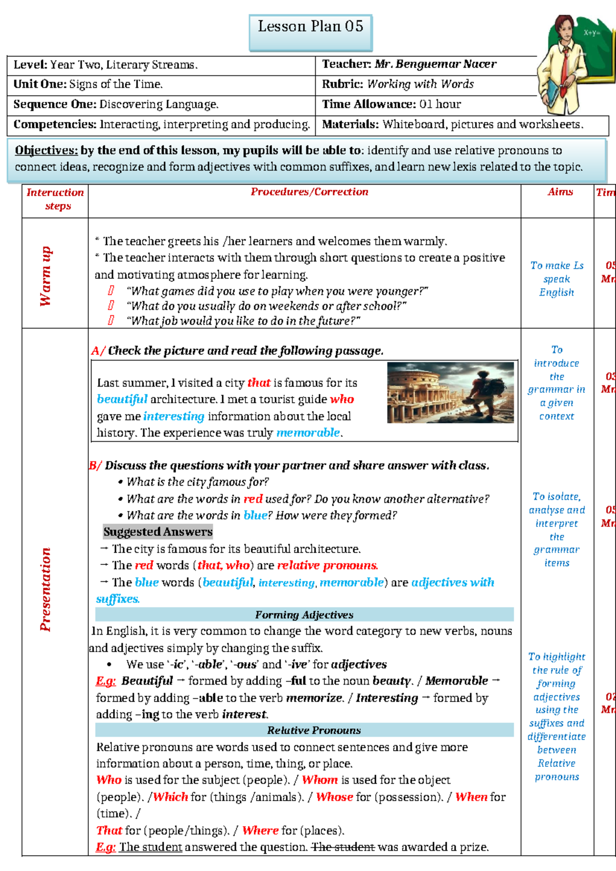 Working with Words Lesson Plan 05: Year Two Literary Streams - Studocu