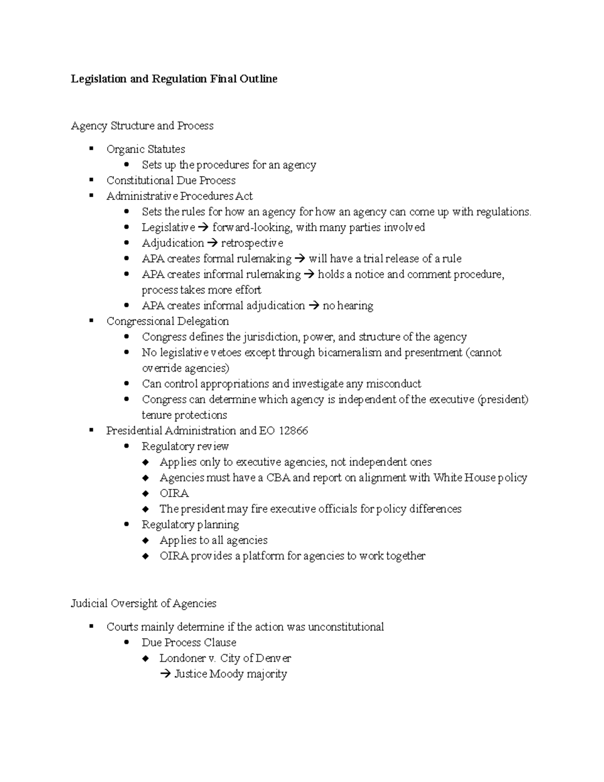 Legislation and Regulation Final Outline - Legislative forward-looking ...
