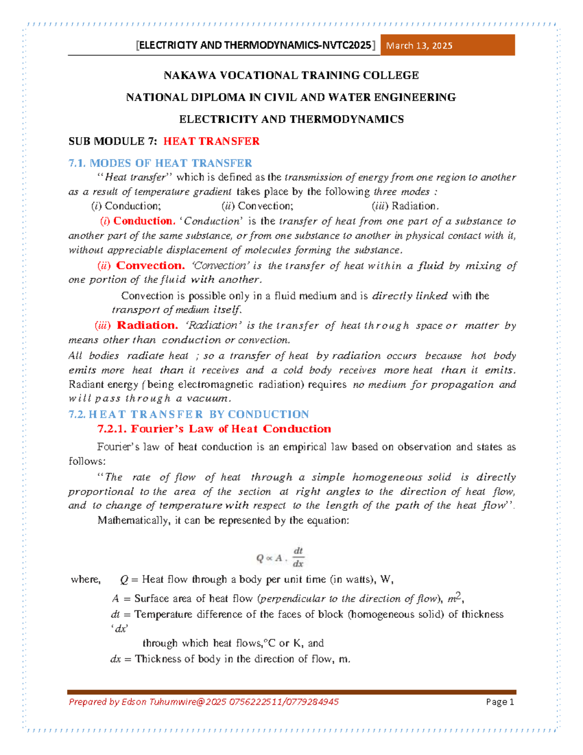 Thermodynamics - National Diploma in Civil & Water Eng. Sub Module 7 ...