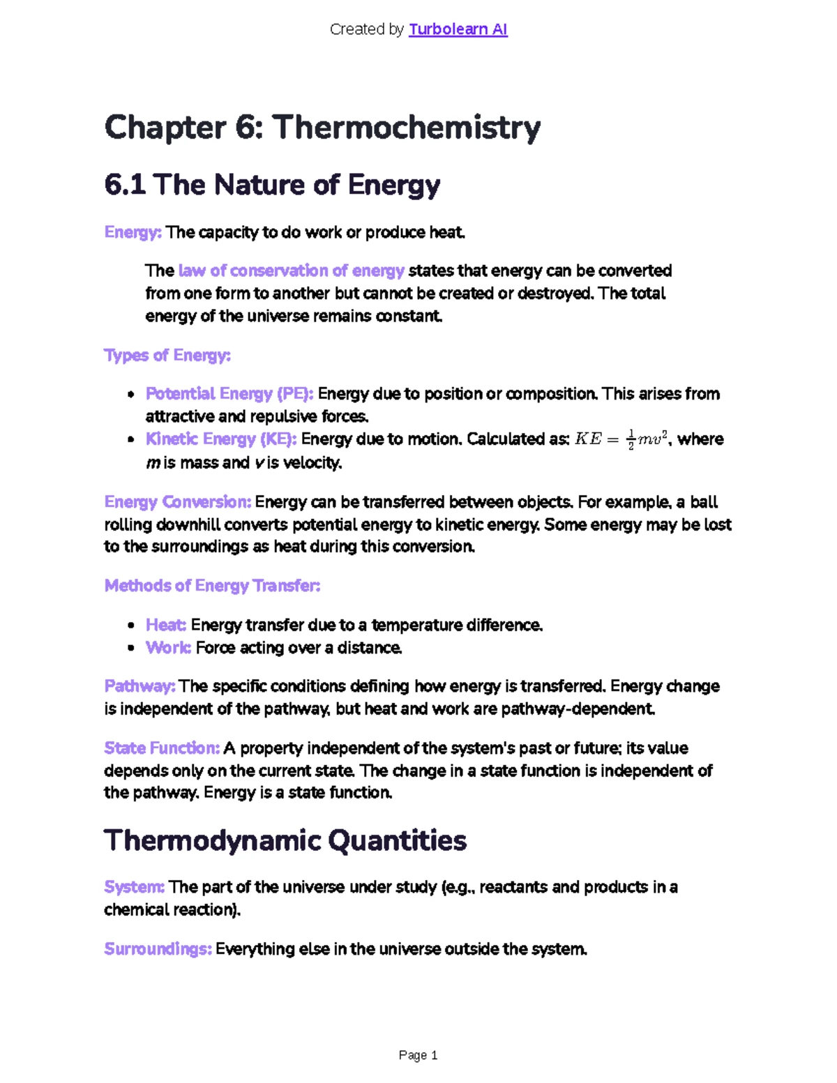Thermochemistry Formula Sheet - Key Concepts and Equations - Studocu