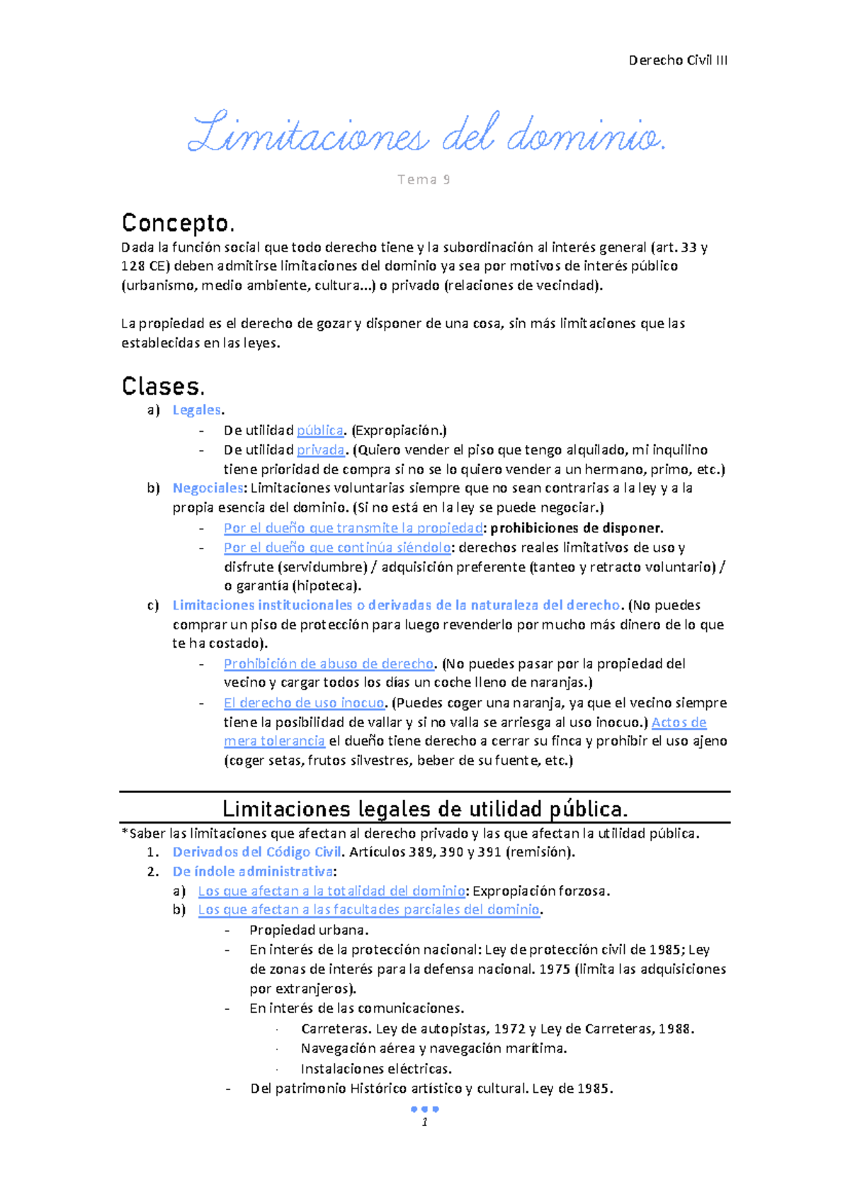 TEMA 9 (Apuntes) - Limitaciones del dominio. Tema 9 Concepto. Dada la ...
