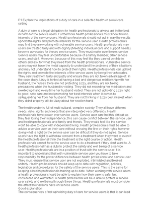 Case Studies - Health and social care notes - Unit 7: Principles of ...