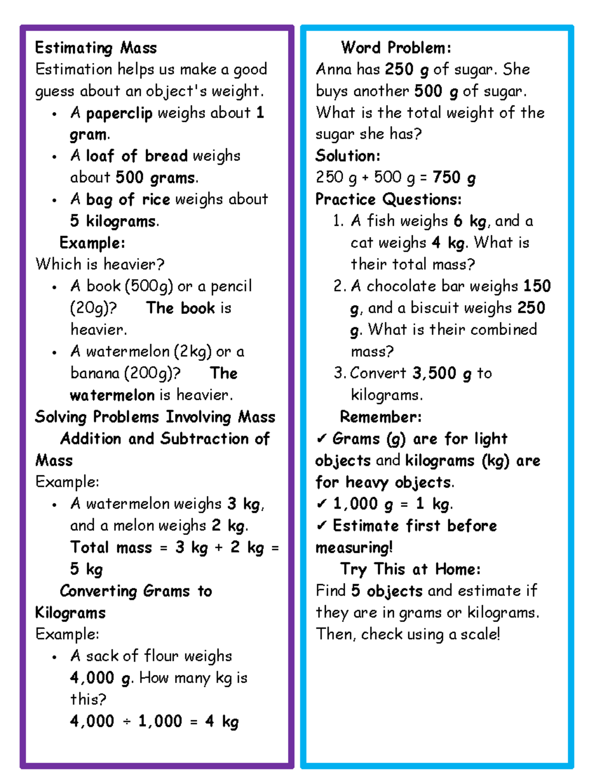 Estimating Mass - N/A - Estimating Mass Estimation helps us make a good ...