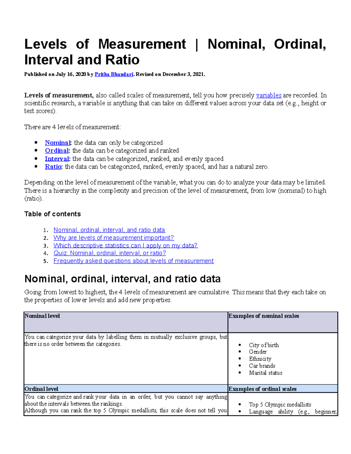 Understanding Levels of Measurement: Nominal, Ordinal, Interval & Ratio ...