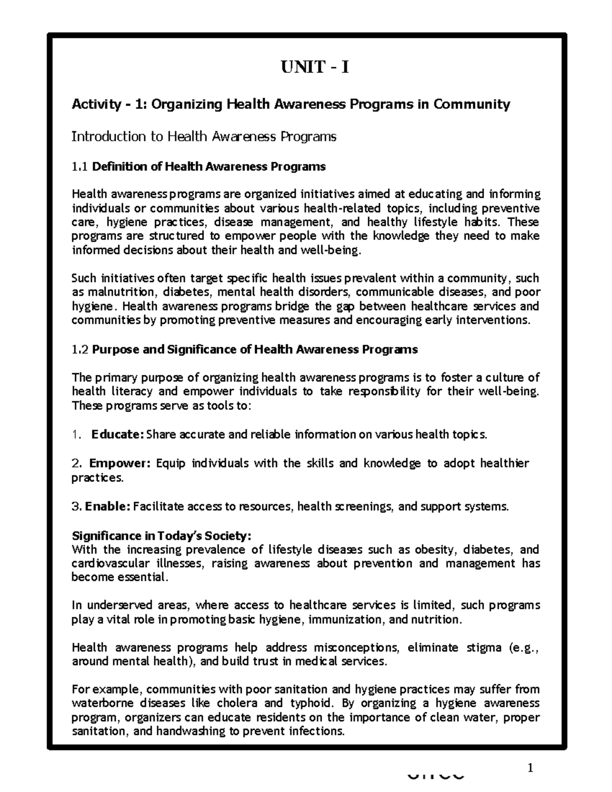 Health Awareness Programs: Organizing Community Initiatives (HAP 101 ...