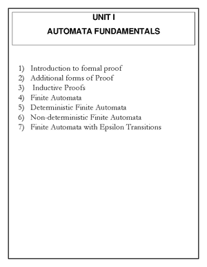 Theory of Computation: Normal Forms & Pushdown Automata Concepts - Studocu