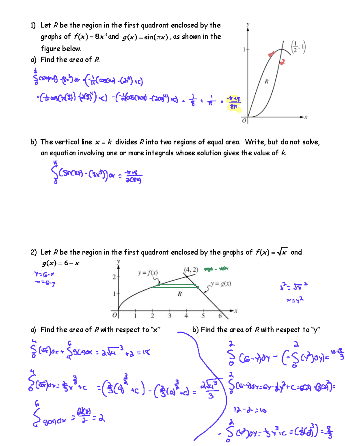 5.03 Calculus Notes: Area of Regions in the First Quadrant - Studocu