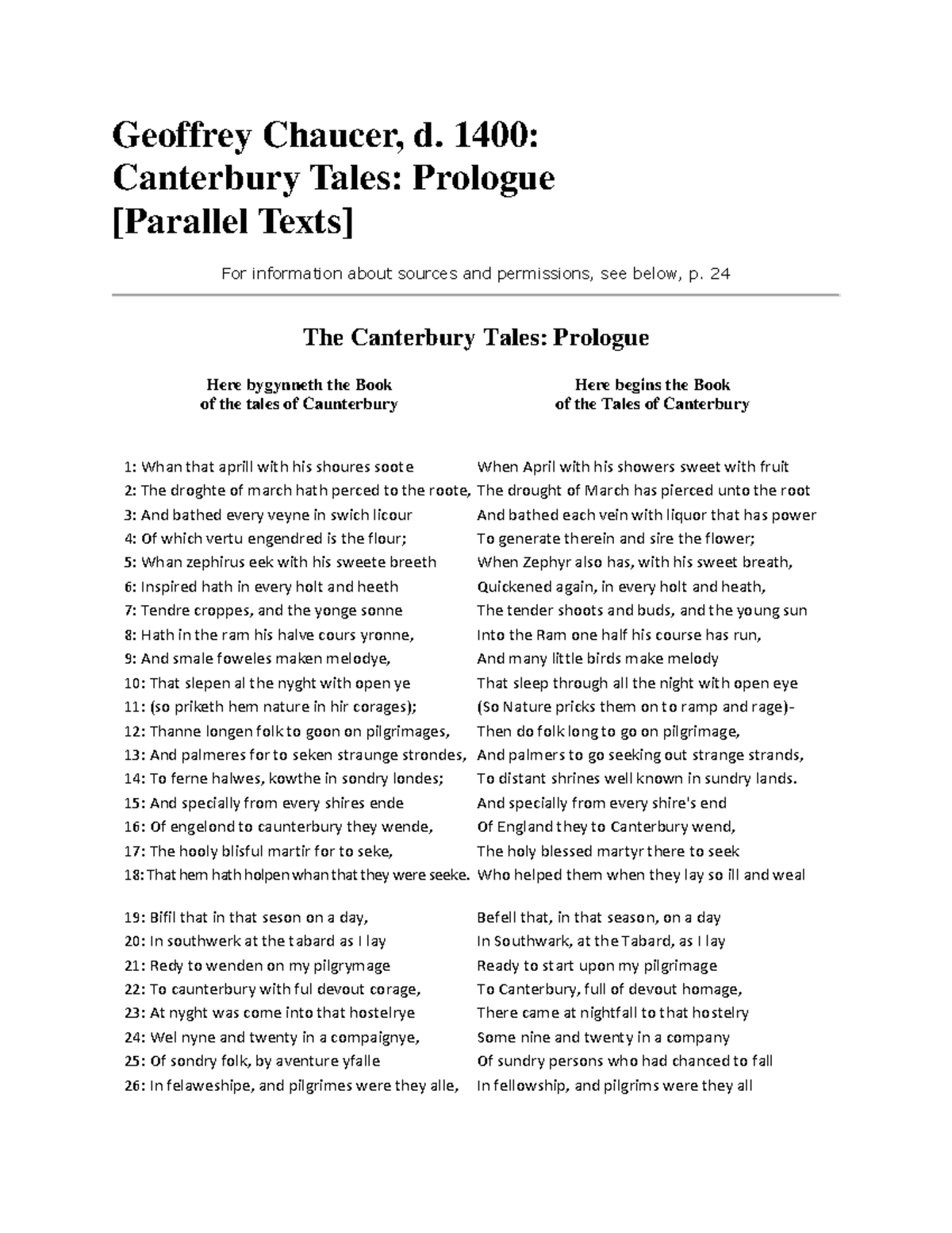 Chaucer's Canterbury Tales: Prologue Analysis and Insights - Studocu