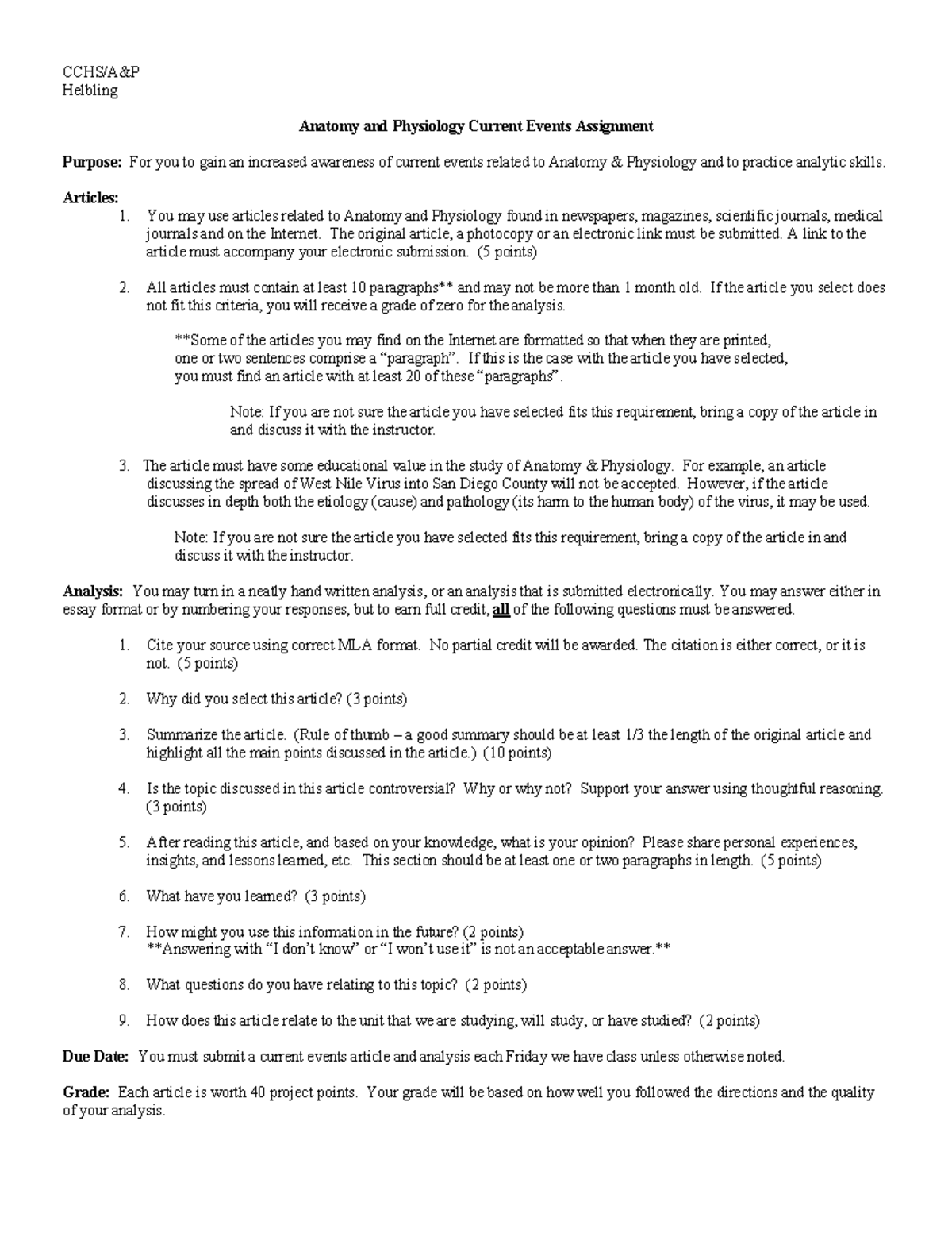 008122197 - Anatomy & Physiology Current Events Assignment Guide - Studocu