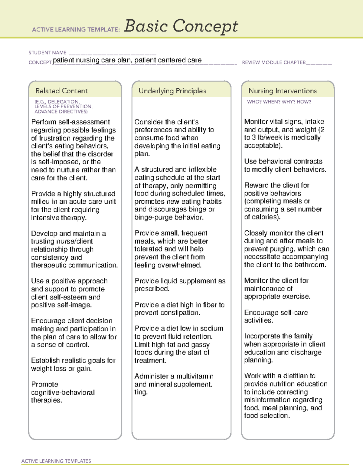 Basic Concepts of Patient-Centered Care - Active Learning Template ...