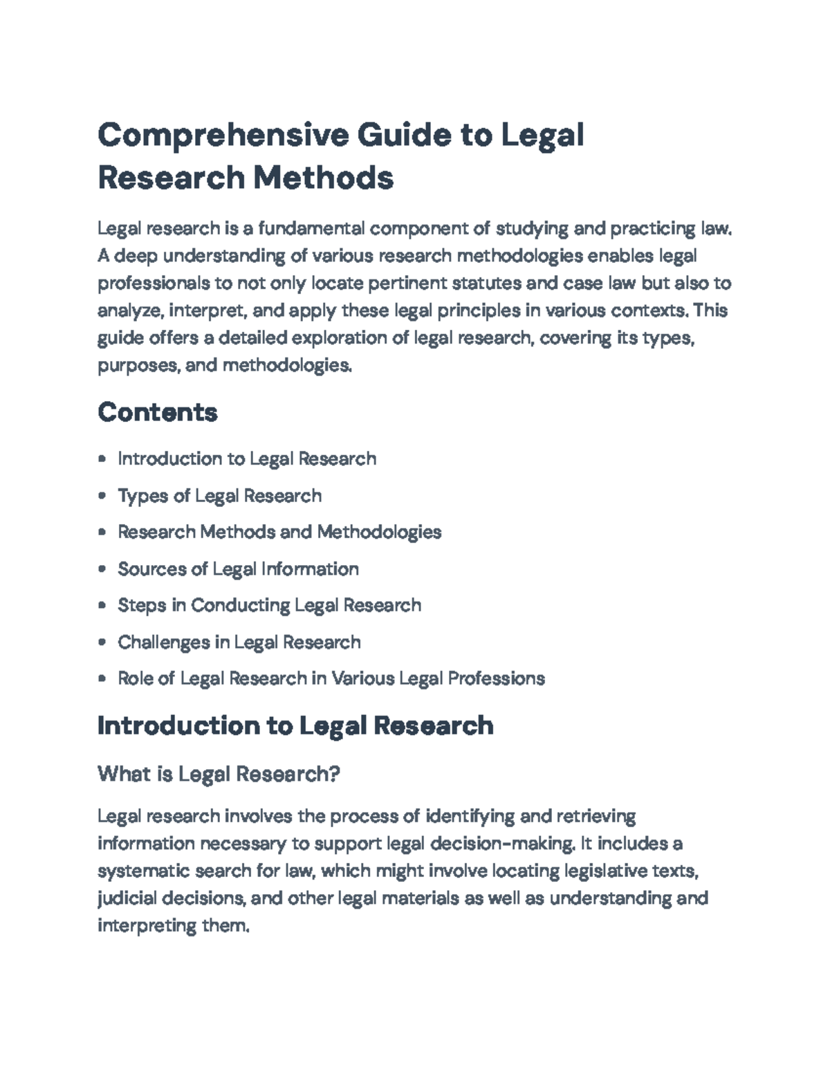 Legal Research Methods: A Comprehensive Guide for Law Professionals ...