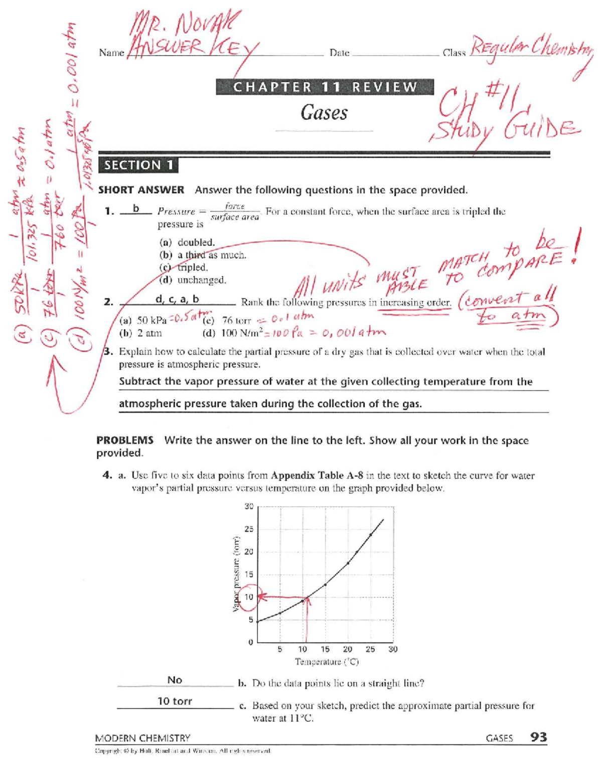 CH 11 - Regular Chemistry Study Guide Answer Key - Studocu