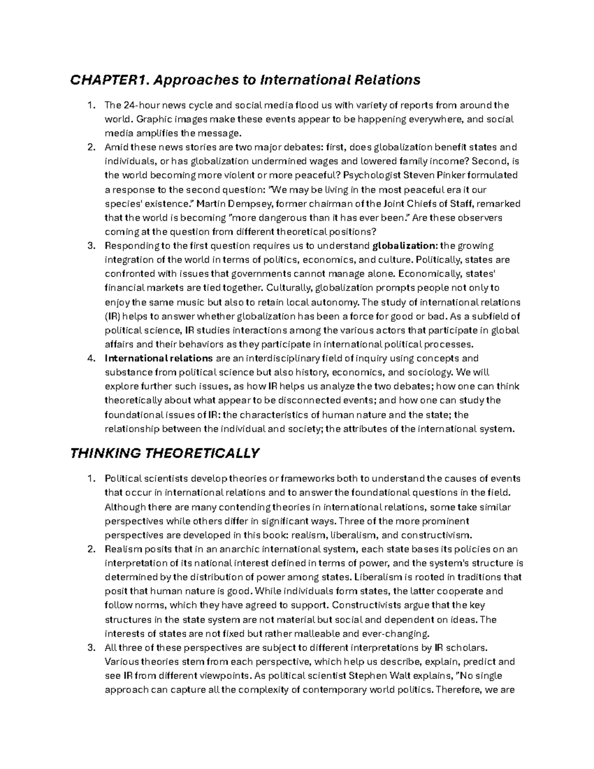 International Relations Theories: Realism, Liberalism, and ...