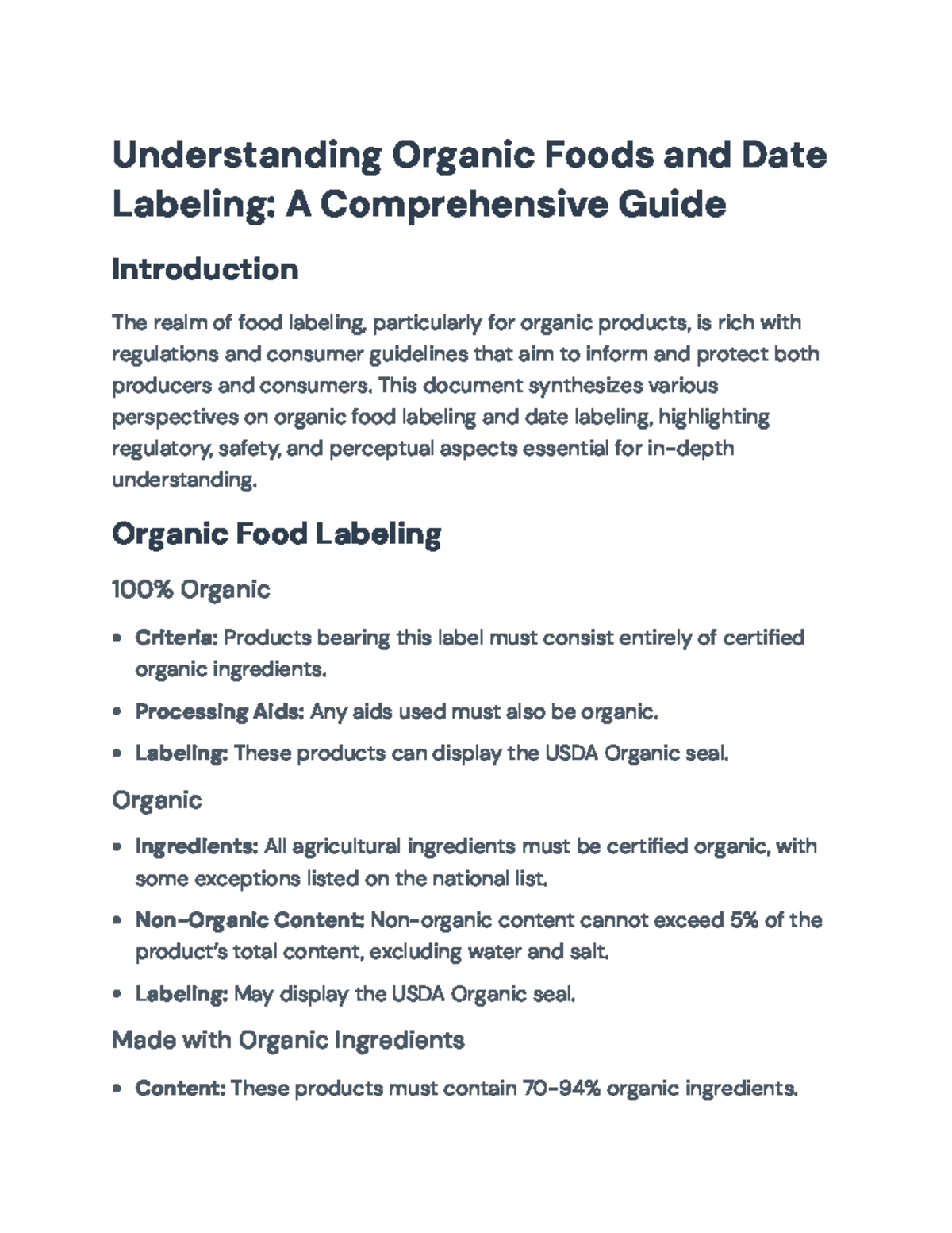 Understanding Food Labeling: Natural Terms and Date Dynamics ...