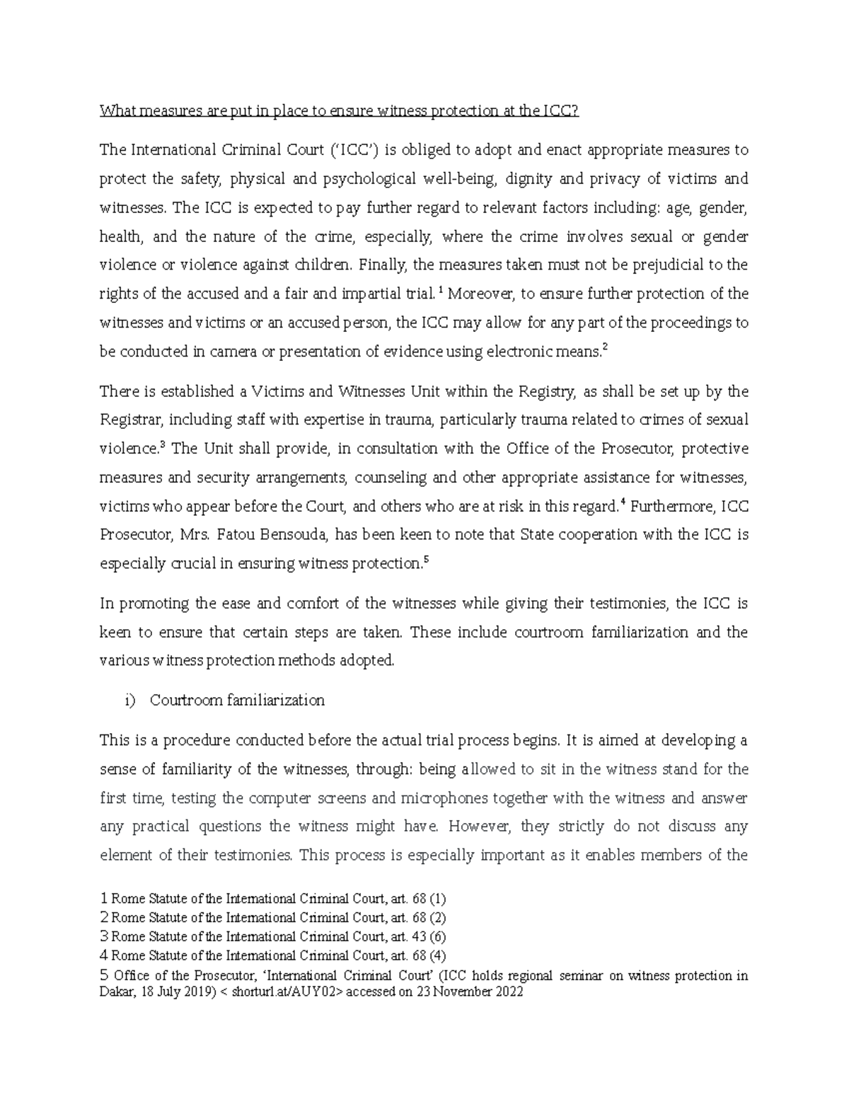 Witness Protection Measures at the ICC: Safeguarding Rights and Dignity ...