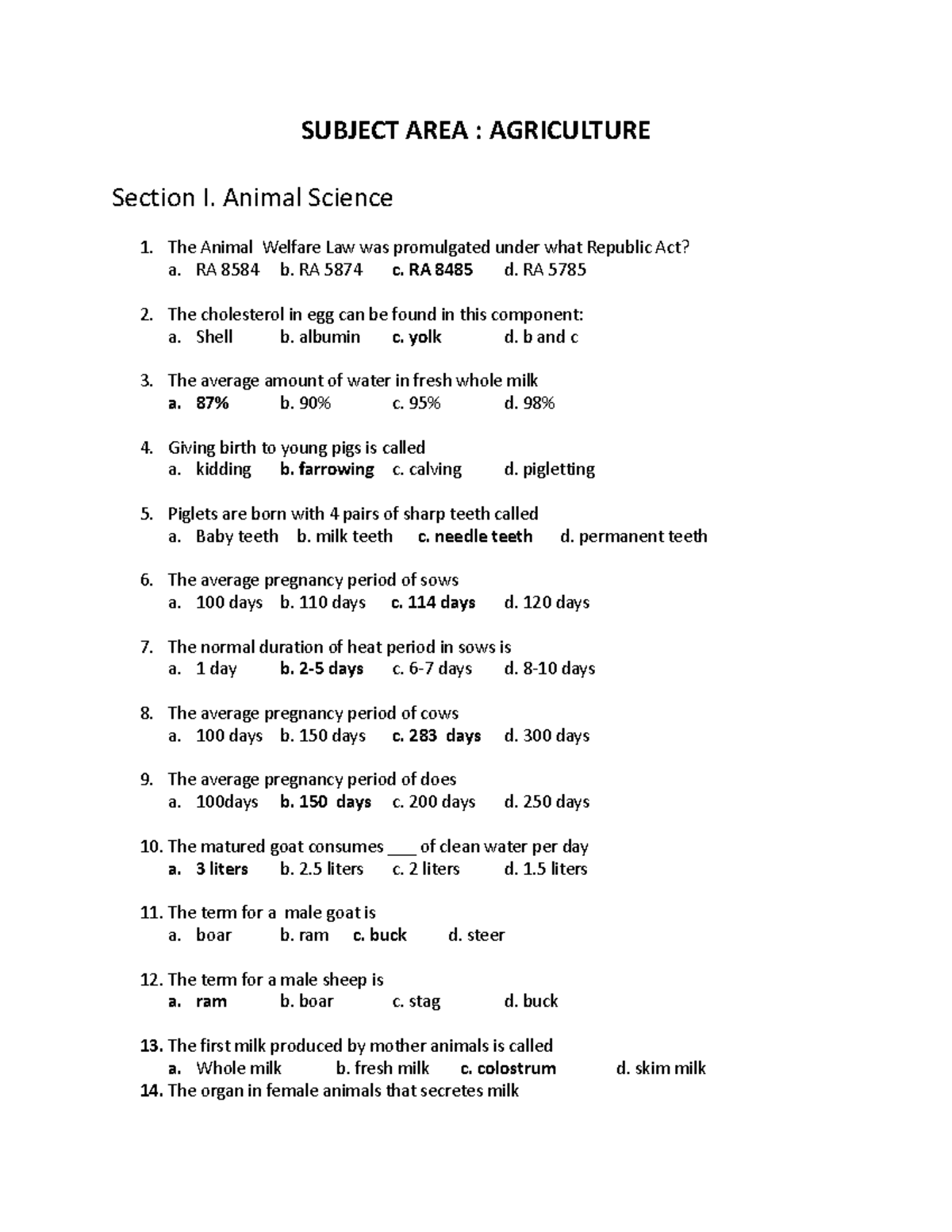 Agriculture 101: Reviewer's Guide for Agri-Fisheries Final Exam - Studocu