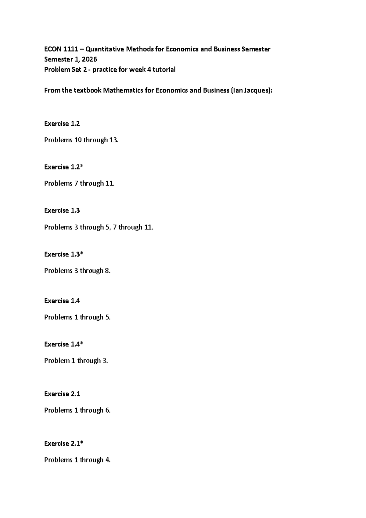 Week4HW-ECON1111-2026 - ECON 1111 – Quantitative Methods for Economics ...