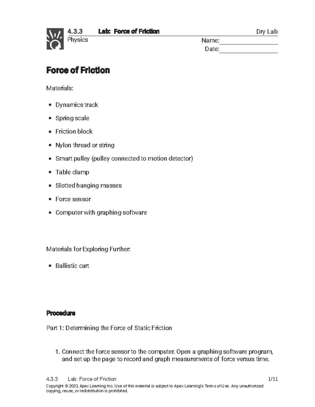 Lab: Static & Kinetic Friction Experiment (PHYS 101) - In-Depth ...