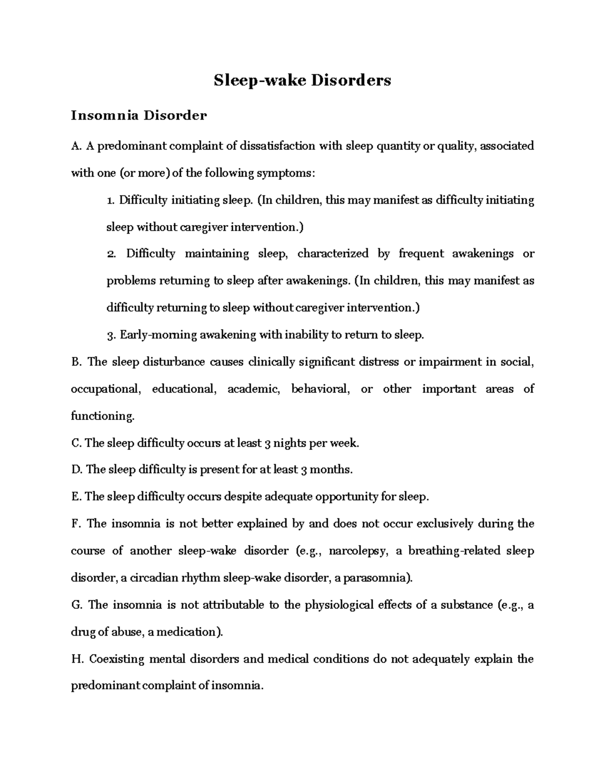Sleep-wake Disorders: Insomnia, Hypersomnolence & Narcolepsy Overview ...