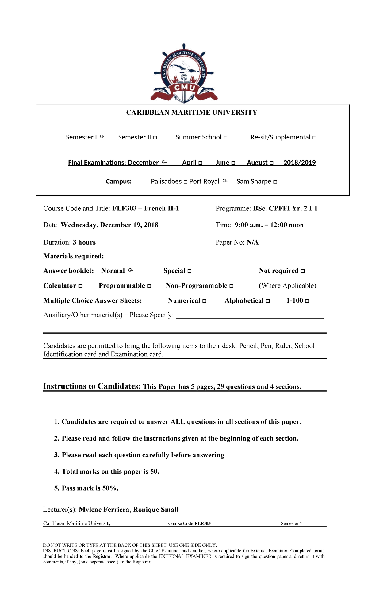 FLF303 - Final Exam Prep: French II-1 Past Tense Exercises - Studocu