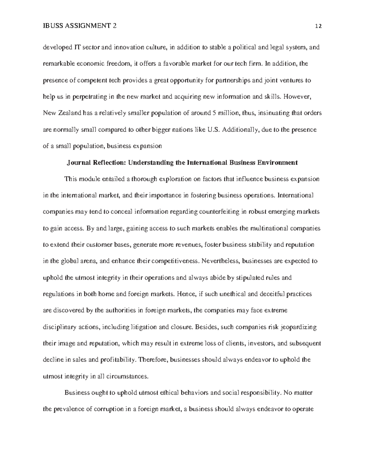 IBUSS ASSIGNMENT 2: Essay on Rapid Globalisation & Sustainable Growth ...