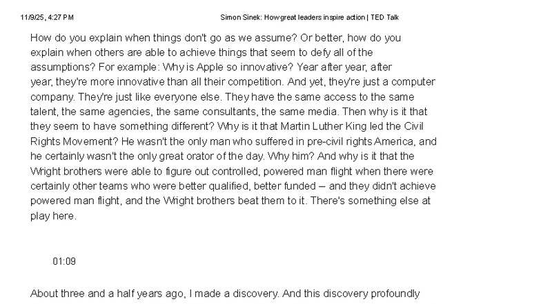 Simon Sinek: How Great Leaders Inspire Action - TED Talk Analysis - Studocu