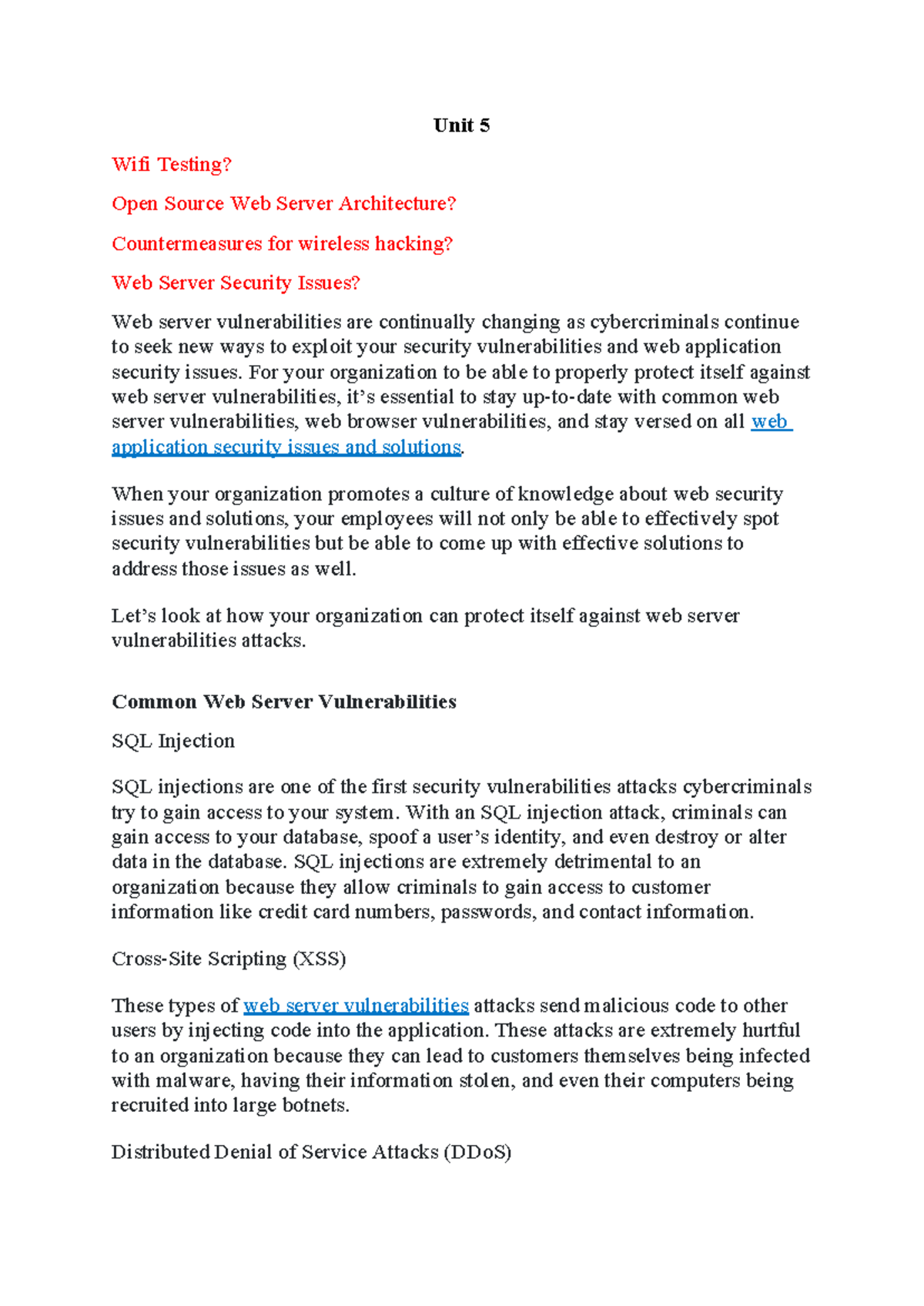 EHPT 5 - Web Server Vulnerabilities and Countermeasures Analysis - Studocu