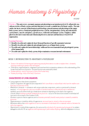 Worksheet Human Anatomy and Physiology 1 - 2025- NATS 1009 Human ...