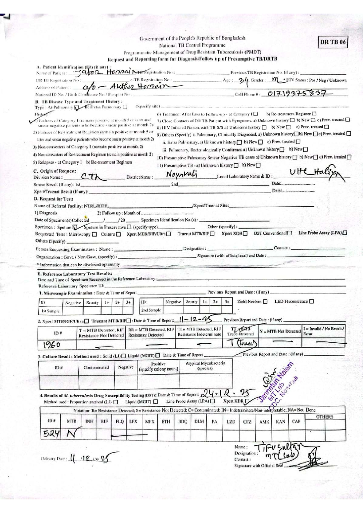 National TB Control Programme DR TB 06: XDR Report Overview - Studocu