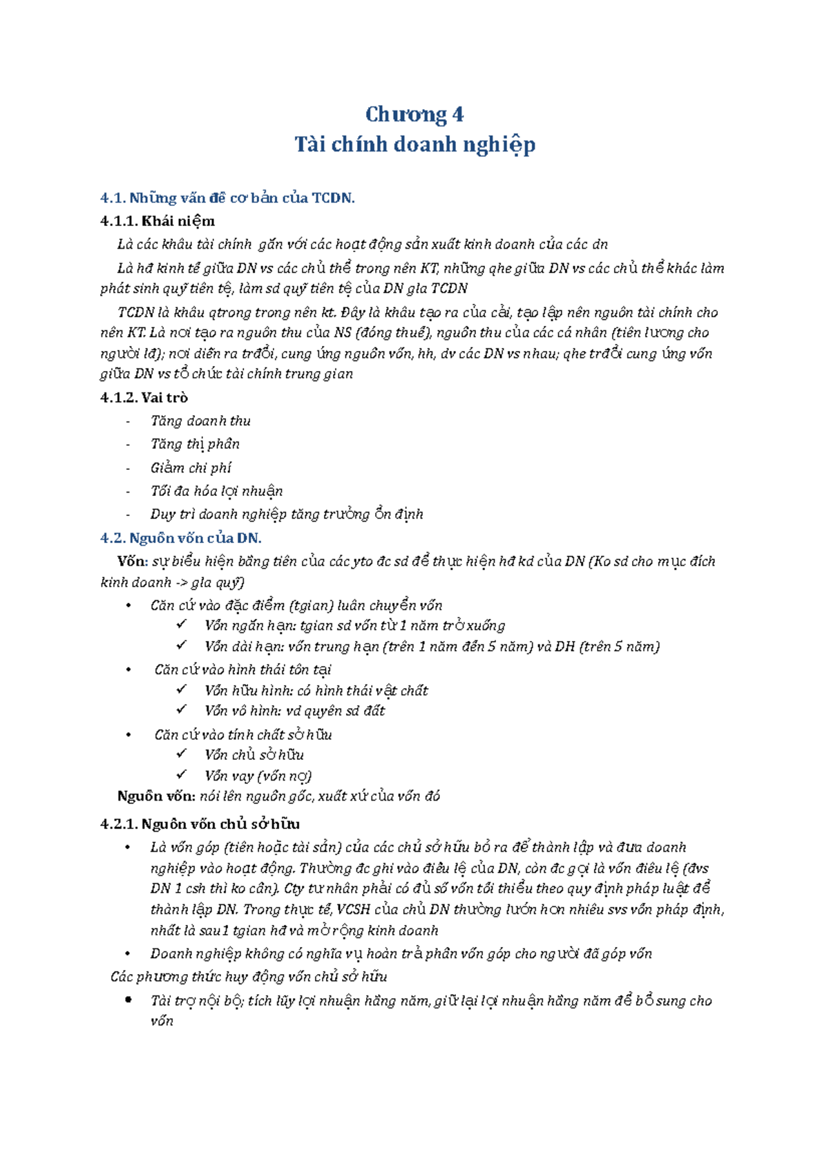 C4. Tài chính doanh nghiệp - Ch ng 4ươ Tài chính doanh nghi pệ 4. Nh ng ...