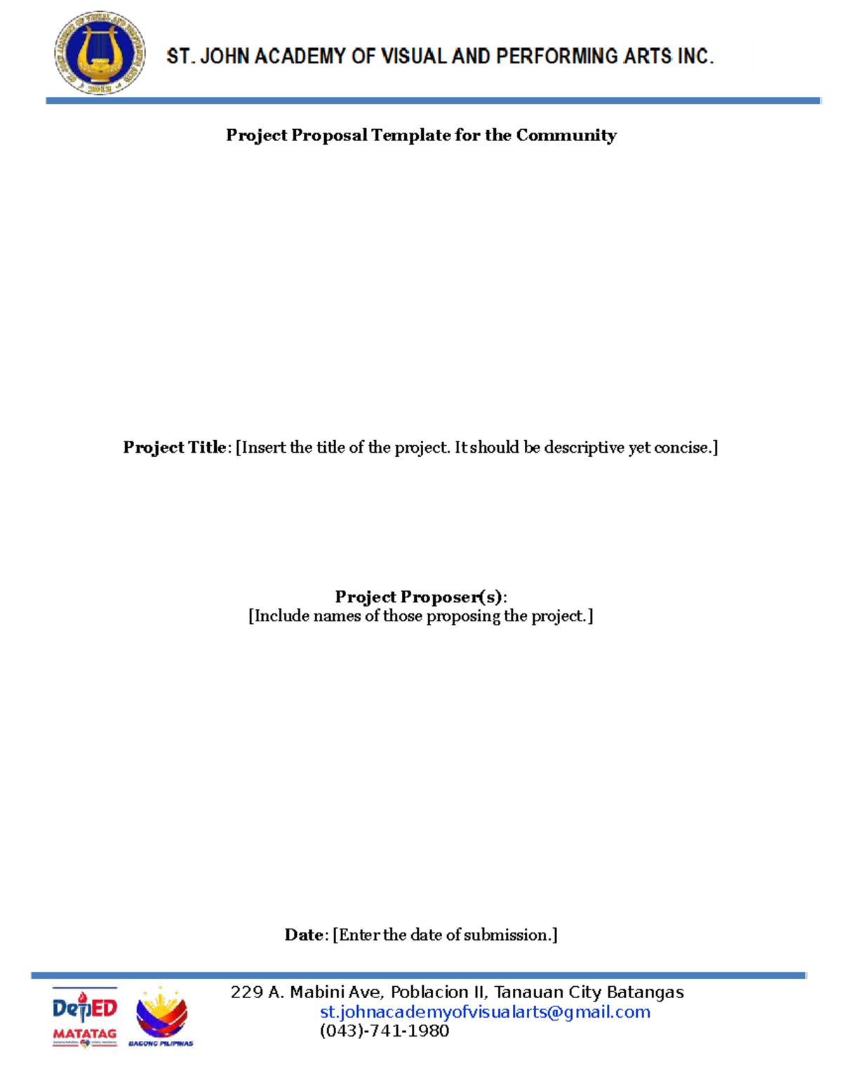 Community Project Proposal Template (CP 101) - Studocu