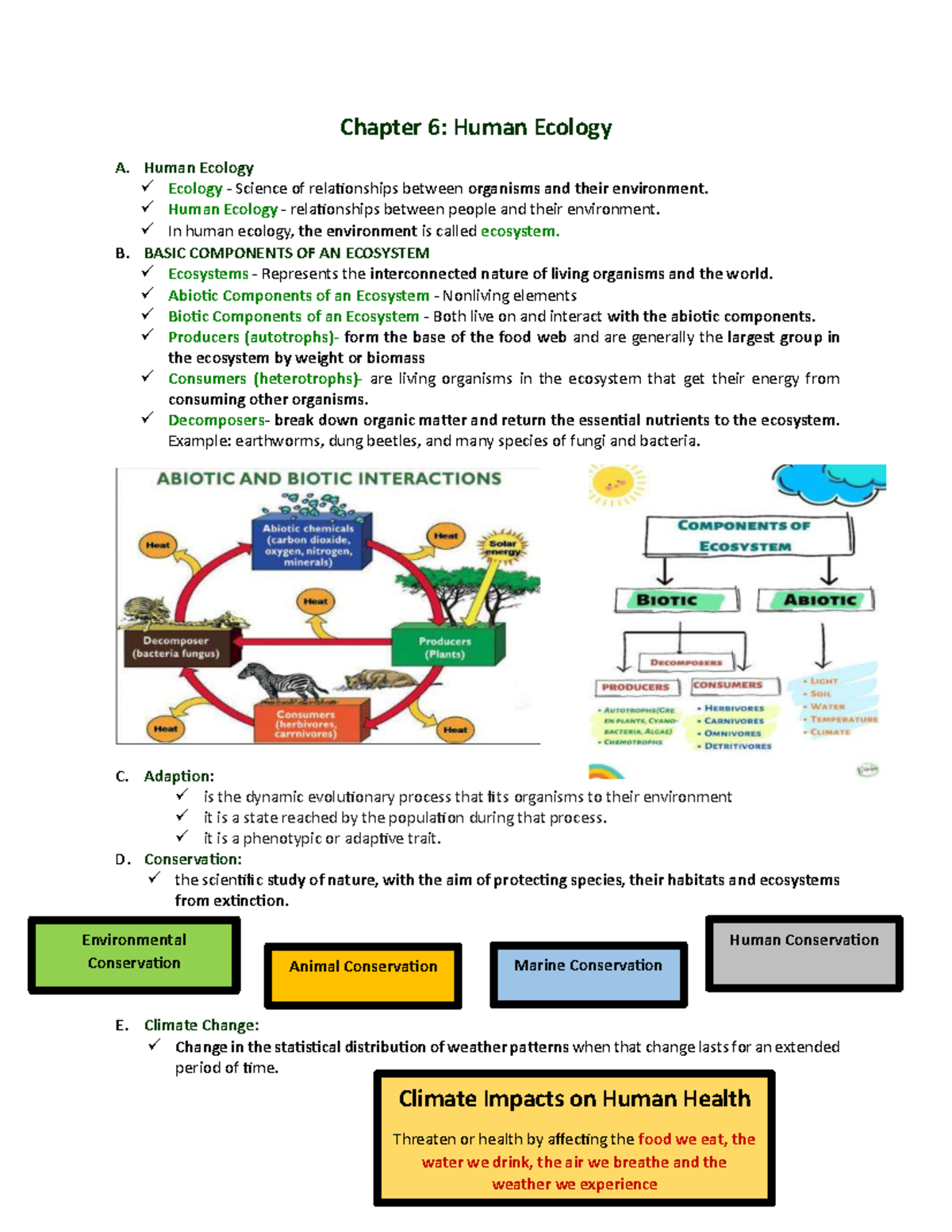Book Chapters 6-7: Human Ecology & Nutrition Overview - CPH - Studocu