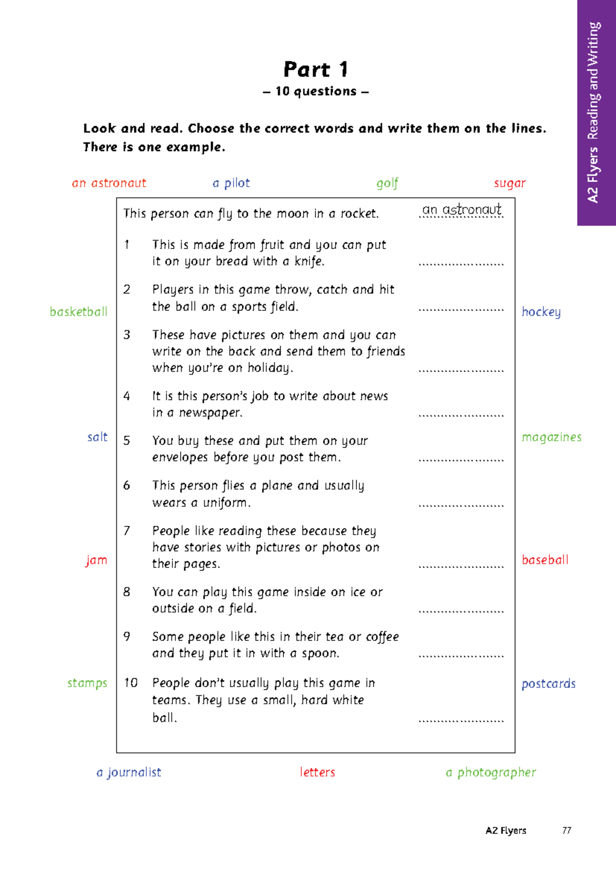 A2 Flyers Reading and Writing Practice: Questions and Answers Guide ...