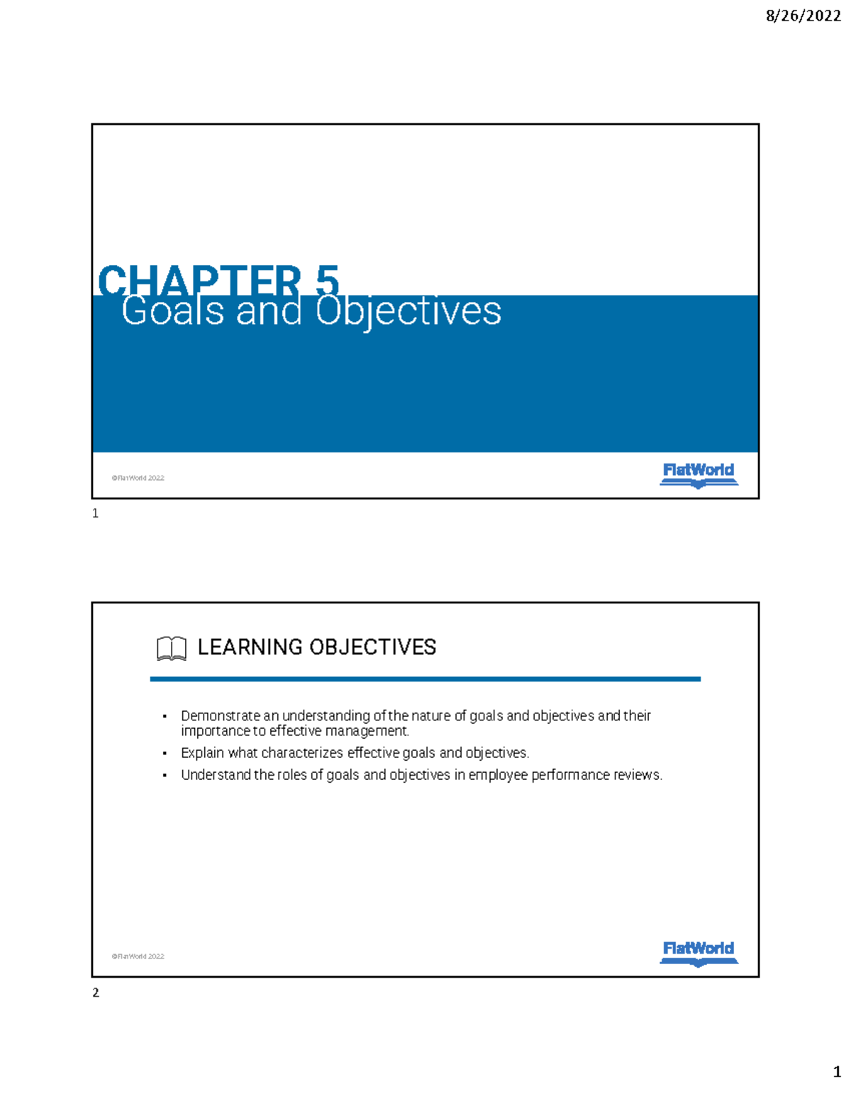 CH 5: Goals and Objectives in Employee Performance Evaluation ...
