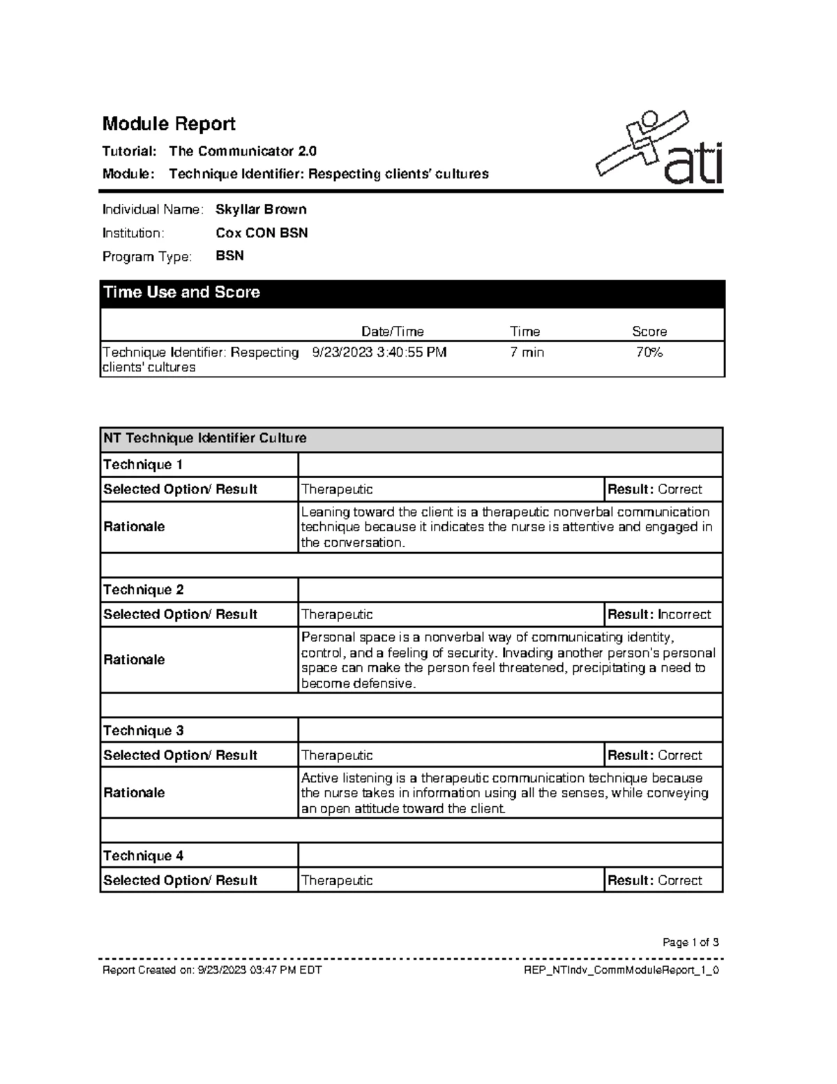 Simulation Results - ATI - Module: Virtual Interaction: Clients and ...