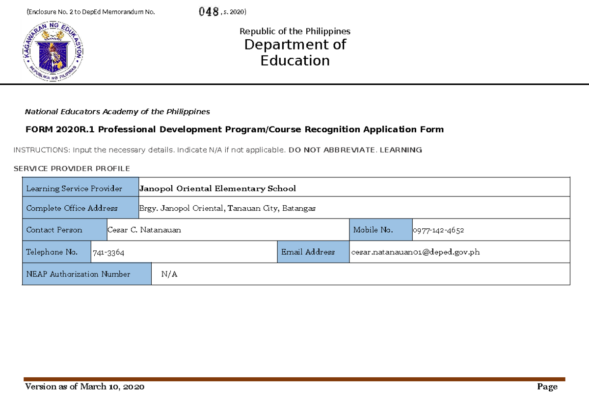 GAD 2024-2025 1 - (Enclosure No. 2 to DepEd Memorandum No. , s. 2020 ...