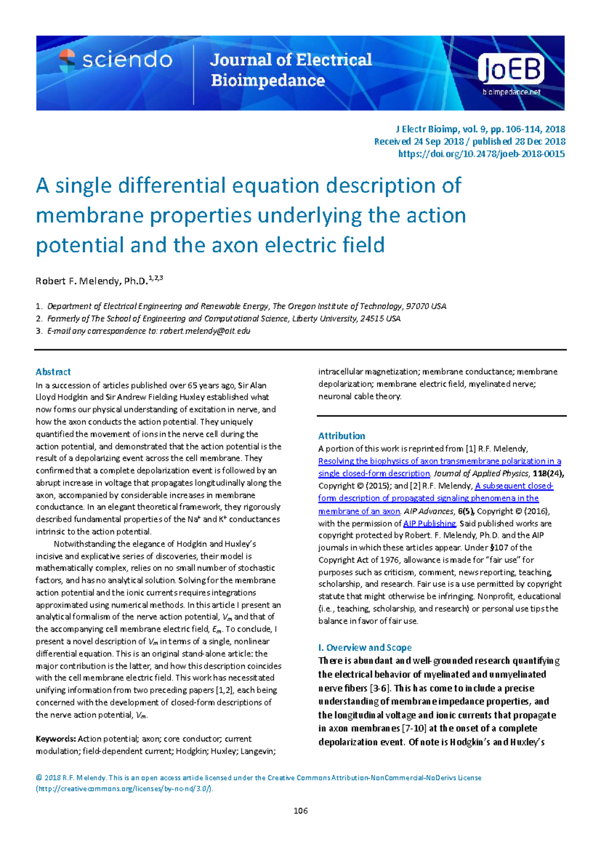 A Single Differential Equation Model of Membrane Properties in Nerve ...