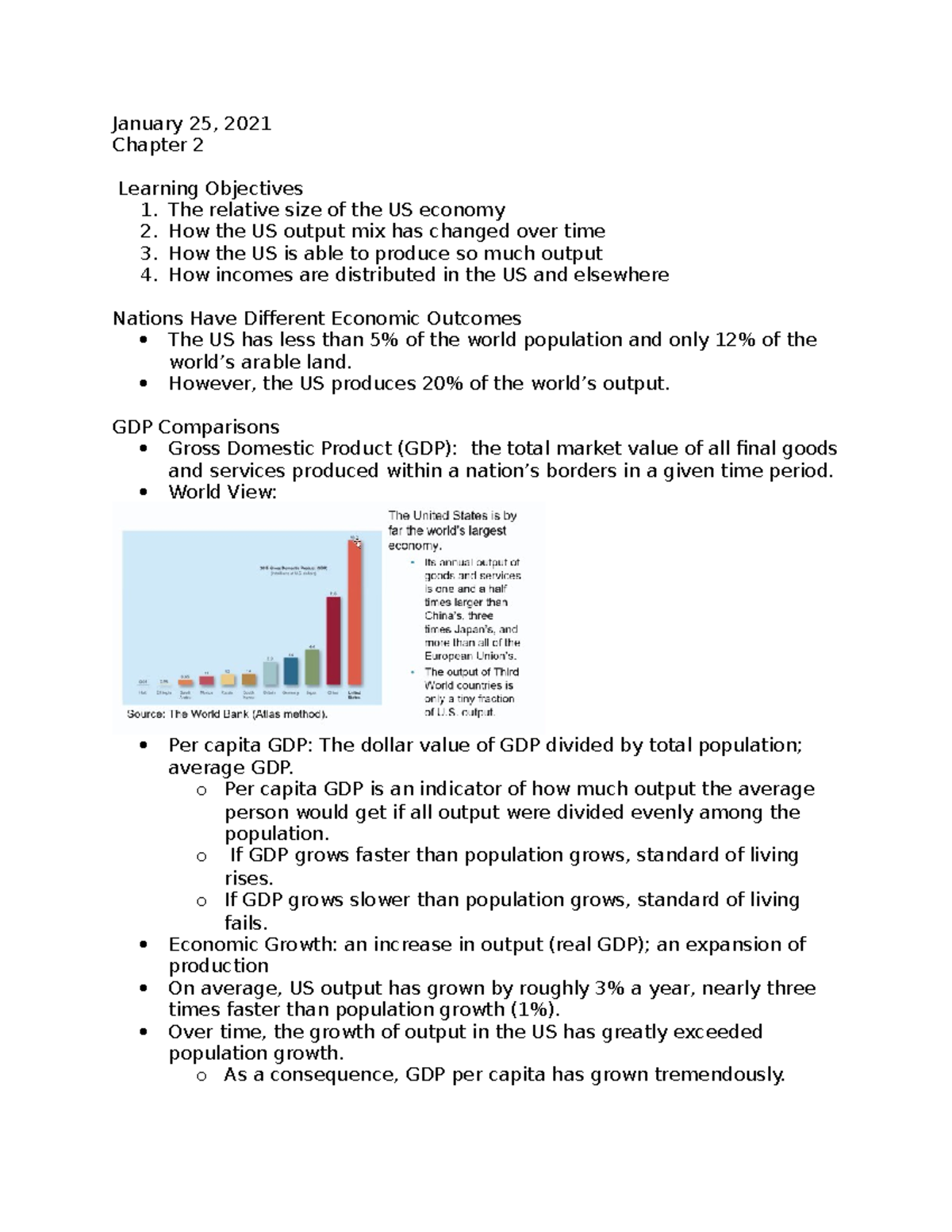 Chapter 2, Economics - Spring 2021, Professor Newman - January 25, 2021 ...