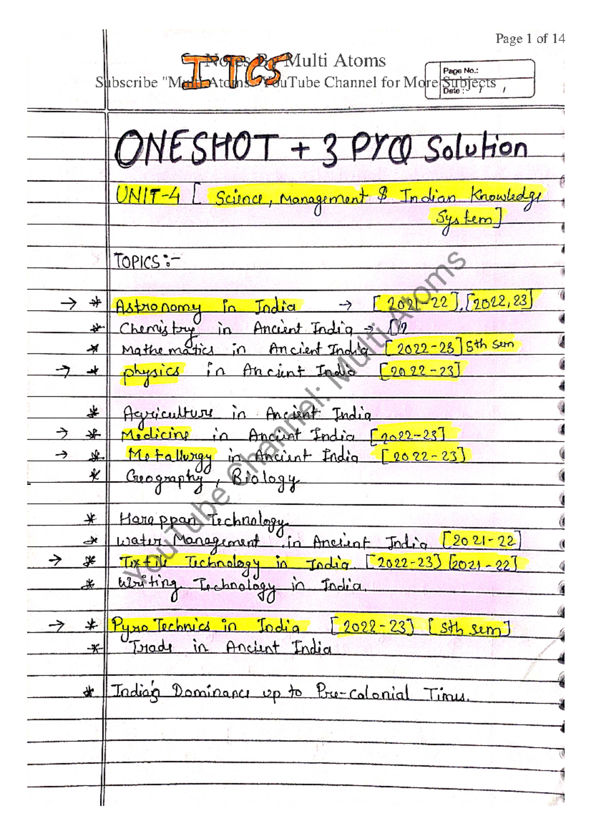 ITCS-UNIT-4- Multi Atom Notes Overview and Summary - Studocu