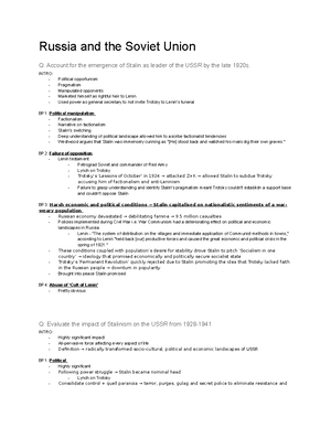 Cold War class notes - Cold War 1945 - 1991 An ideological, political ...