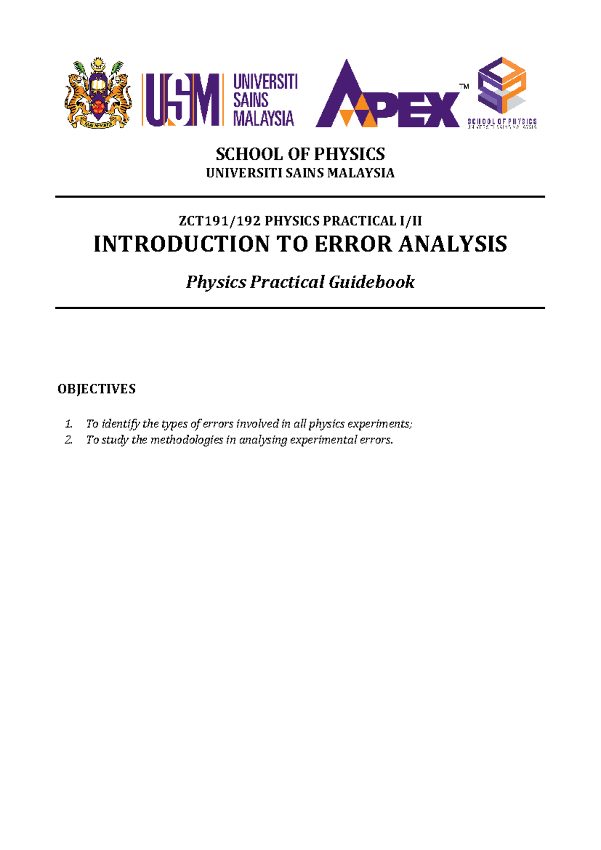 Introduction to Error Analysis [Guidebook] 241020 122528 - SCHOOL OF ...