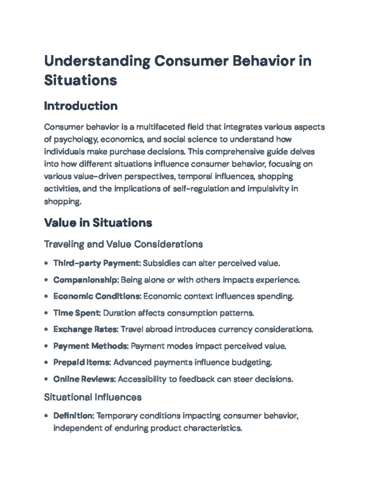 Understanding Situational Influences on Consumer Behavior: A ...