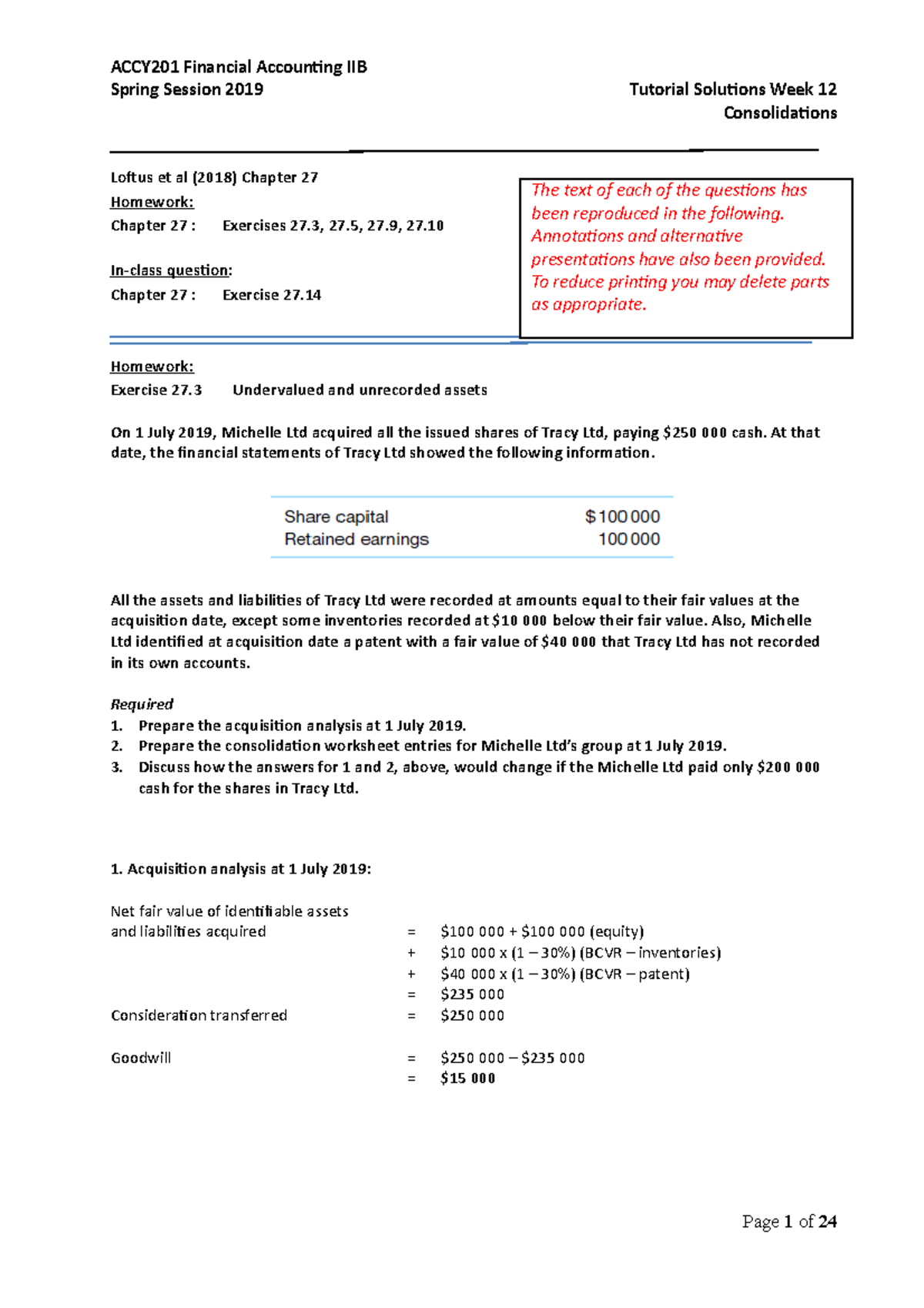 W12 Consolidations I Tutorial Solutions - Spring 2019 - Studocu