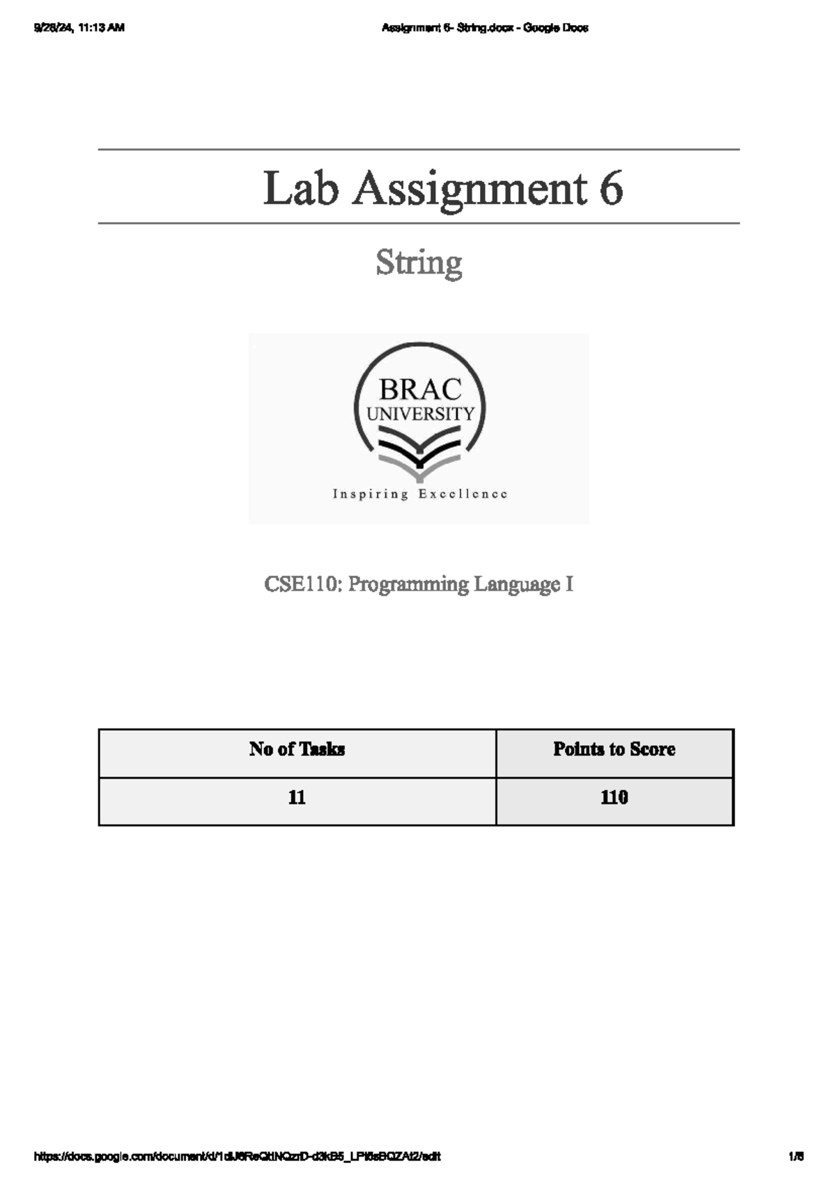 CSE110: Lab Assignment 6 - String Manipulation Tasks - Studocu