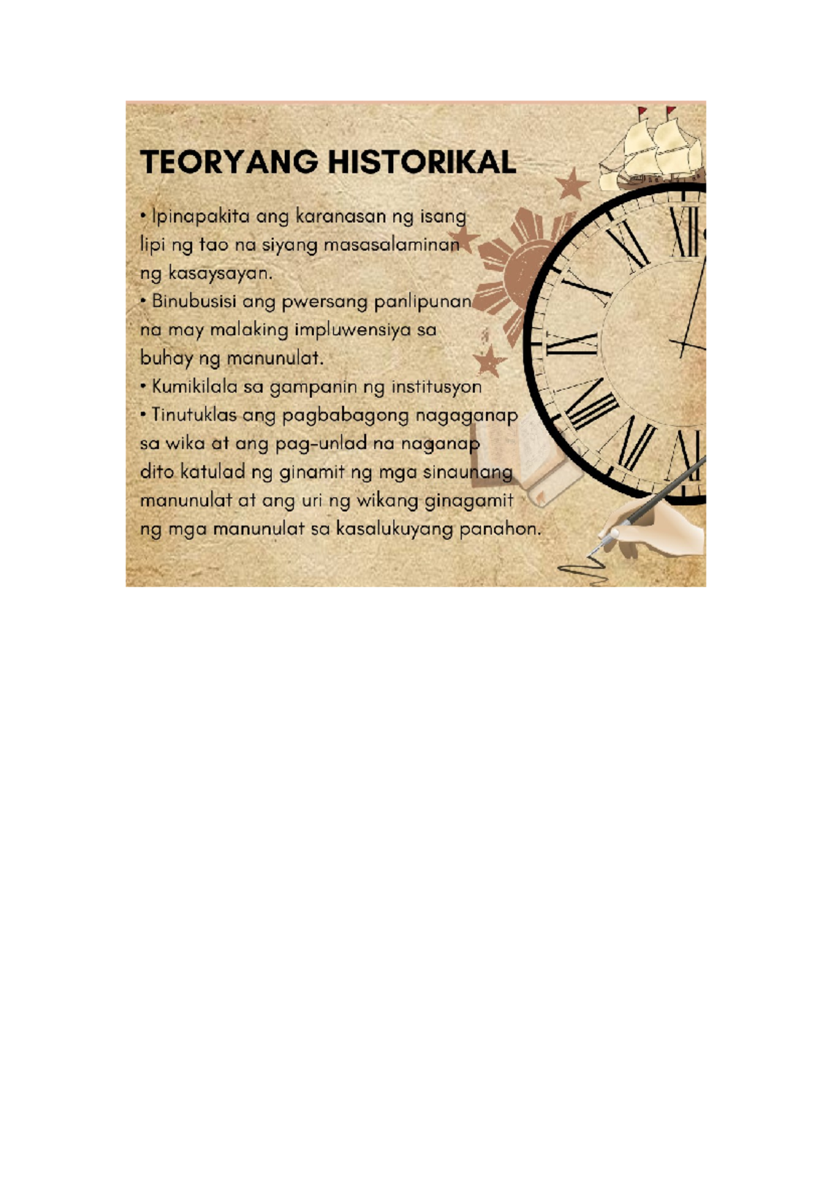 Teoryang Historikal: Pagsusuri ng Kasaysayan at Wika - Studocu